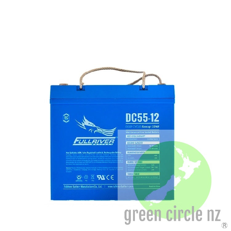 12v 55Ah AGM Deep Cycle battery DC55-12 – Green Circle NZ