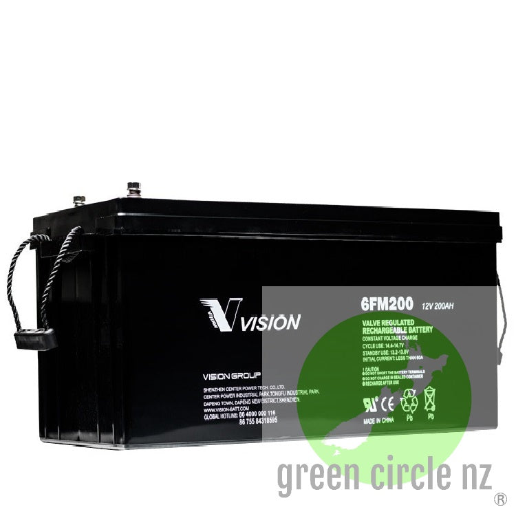 Vision AGM battery 12v 200Ah 6FM200 – Green Circle NZ