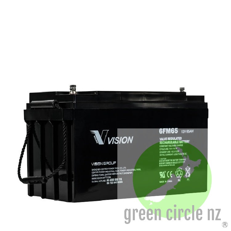 Vision AGM battery 12v 65h 6FM65 – Green Circle NZ